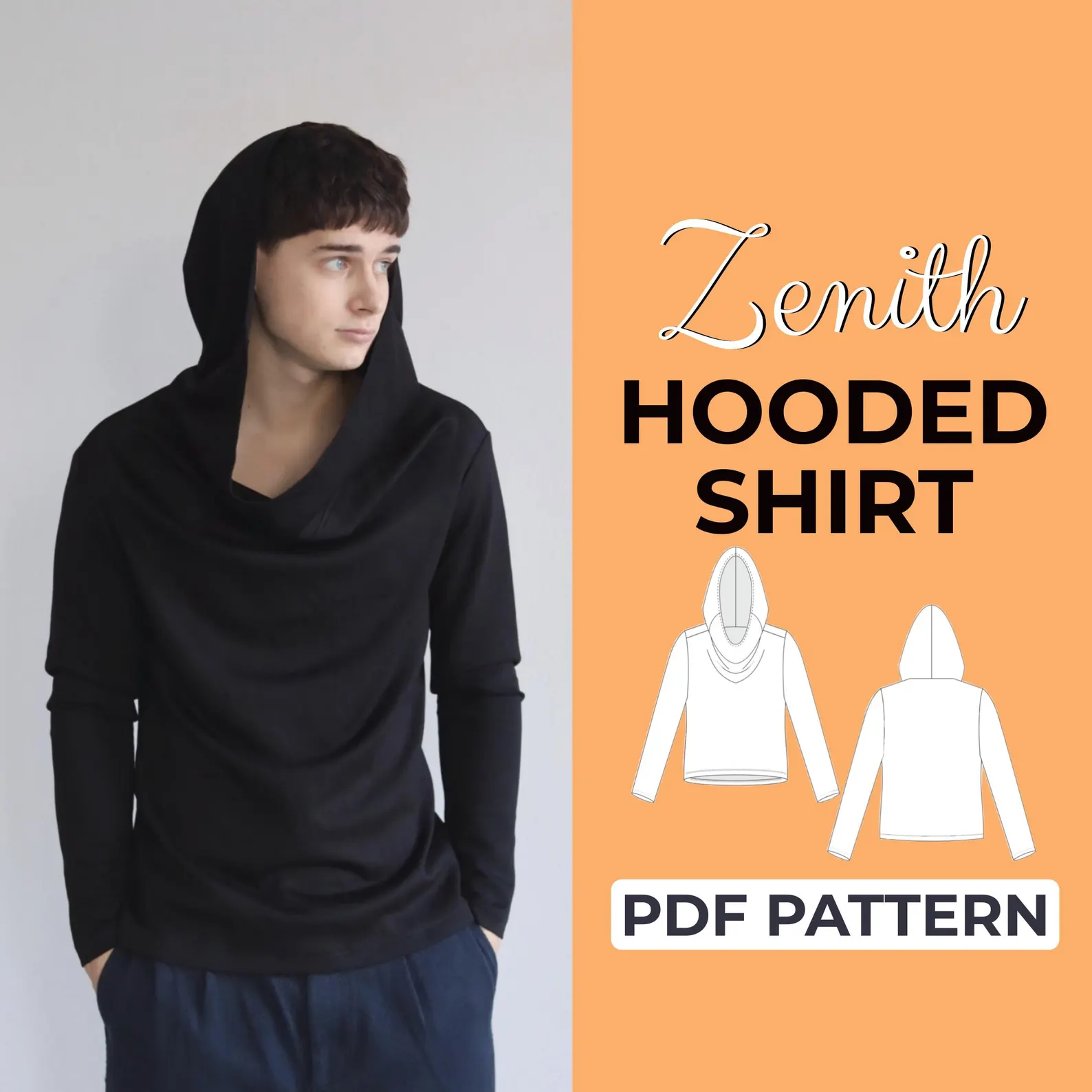 Hooded Cowl Neck Top Sewing Pattern | Pattern Couture