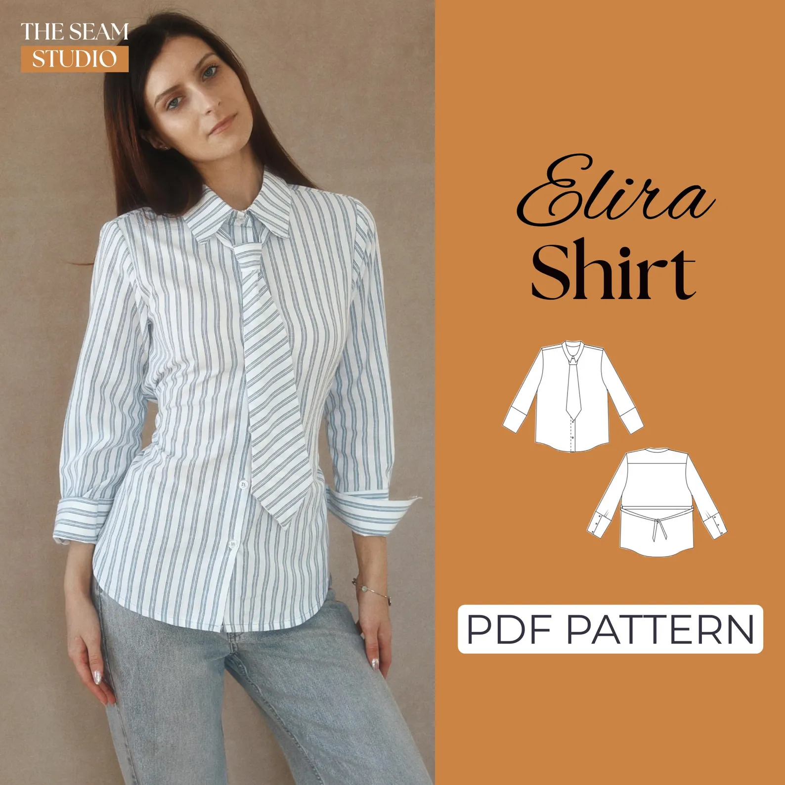 Button Down Shirt Sewing Pattern | Pattern Couture