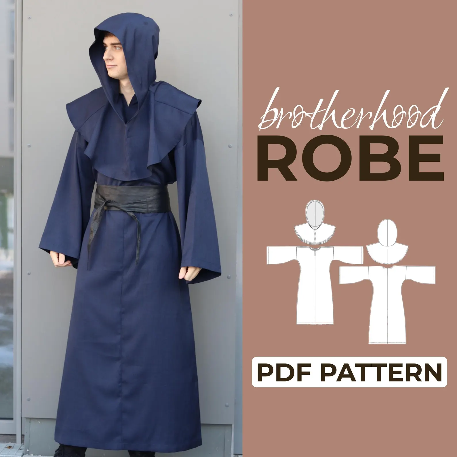 Hooded Cloak Robe Sewing Pattern | Pattern Couture